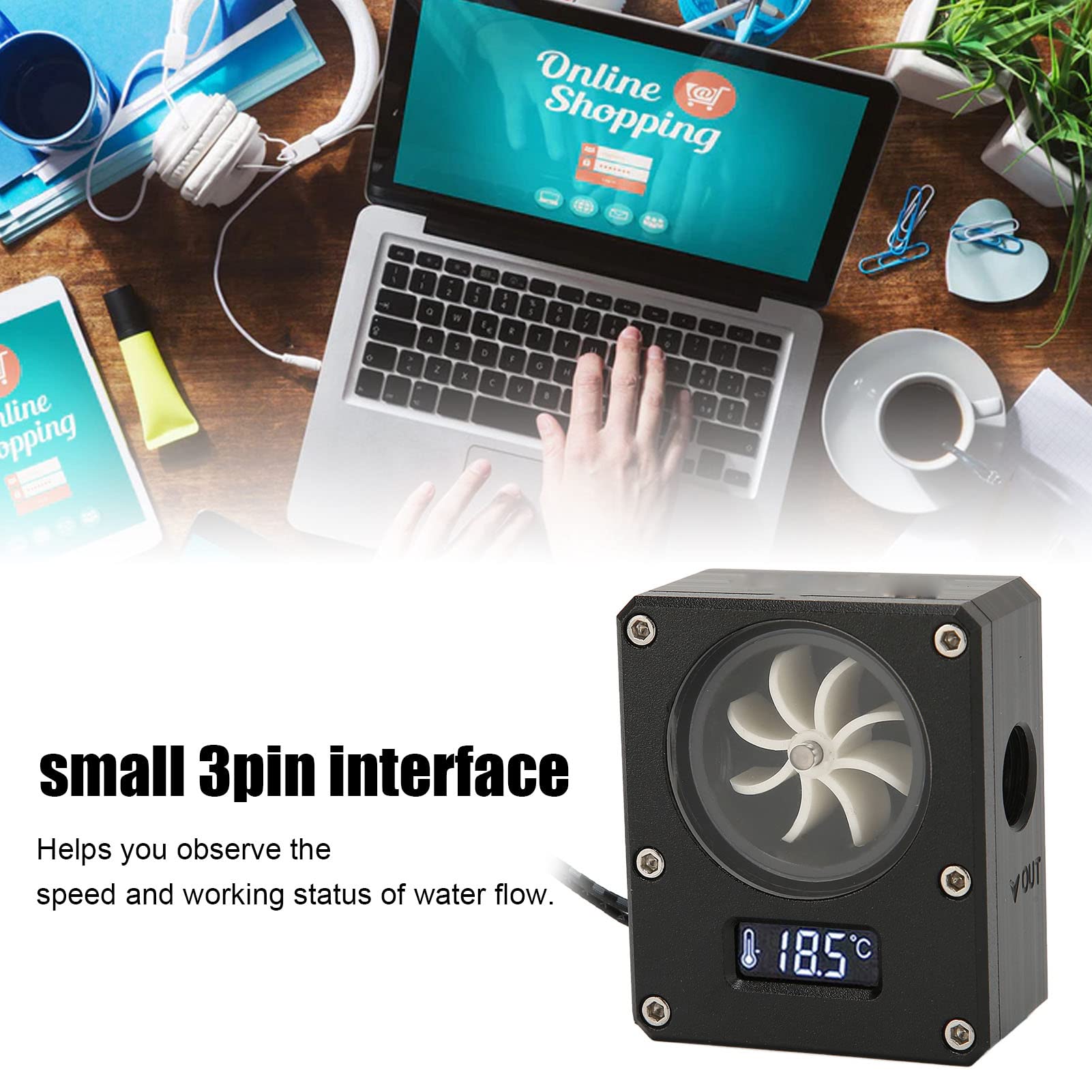 Mua Water Flow Meter for PC,Water Cooling Flow Meter Indicator for PC ...