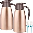 Amazon.com: GearRoot 2pcs 68oz Thermal Coffee Carafe Coffee Thermos, Insulated Stainless Steel ...