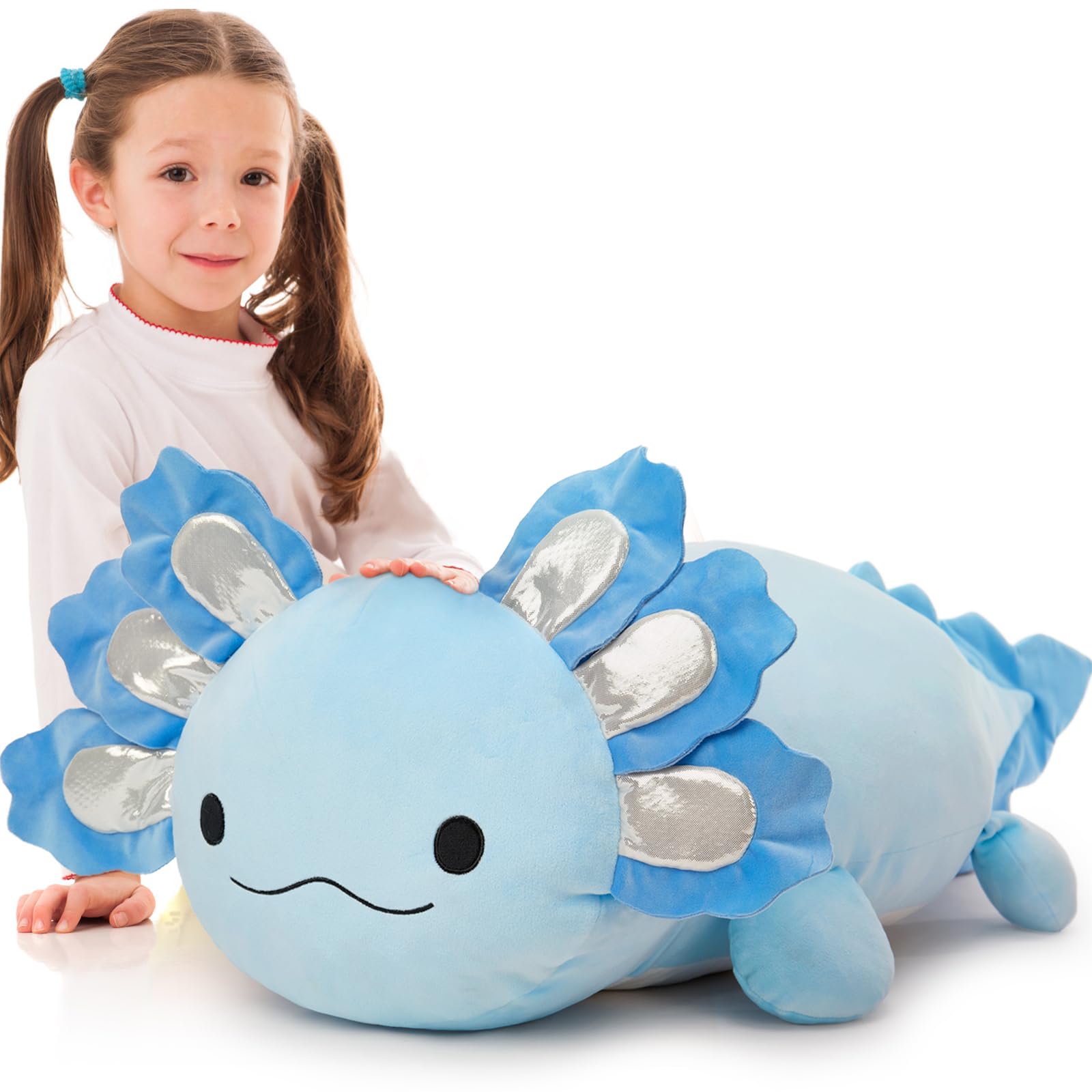 BENINY Jumbo Axolotl Plush Toy, 39" Giant Axolotl Stuffed Animal Plush ...