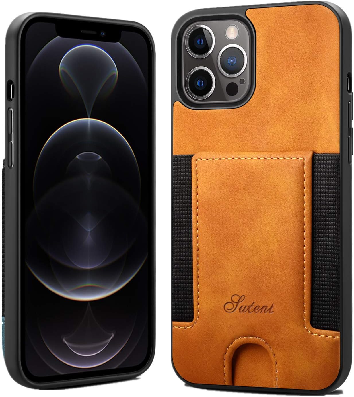 SUTENI - Funda tipo cartera para iPhone 12 Mini (13,7 cm, piel ...