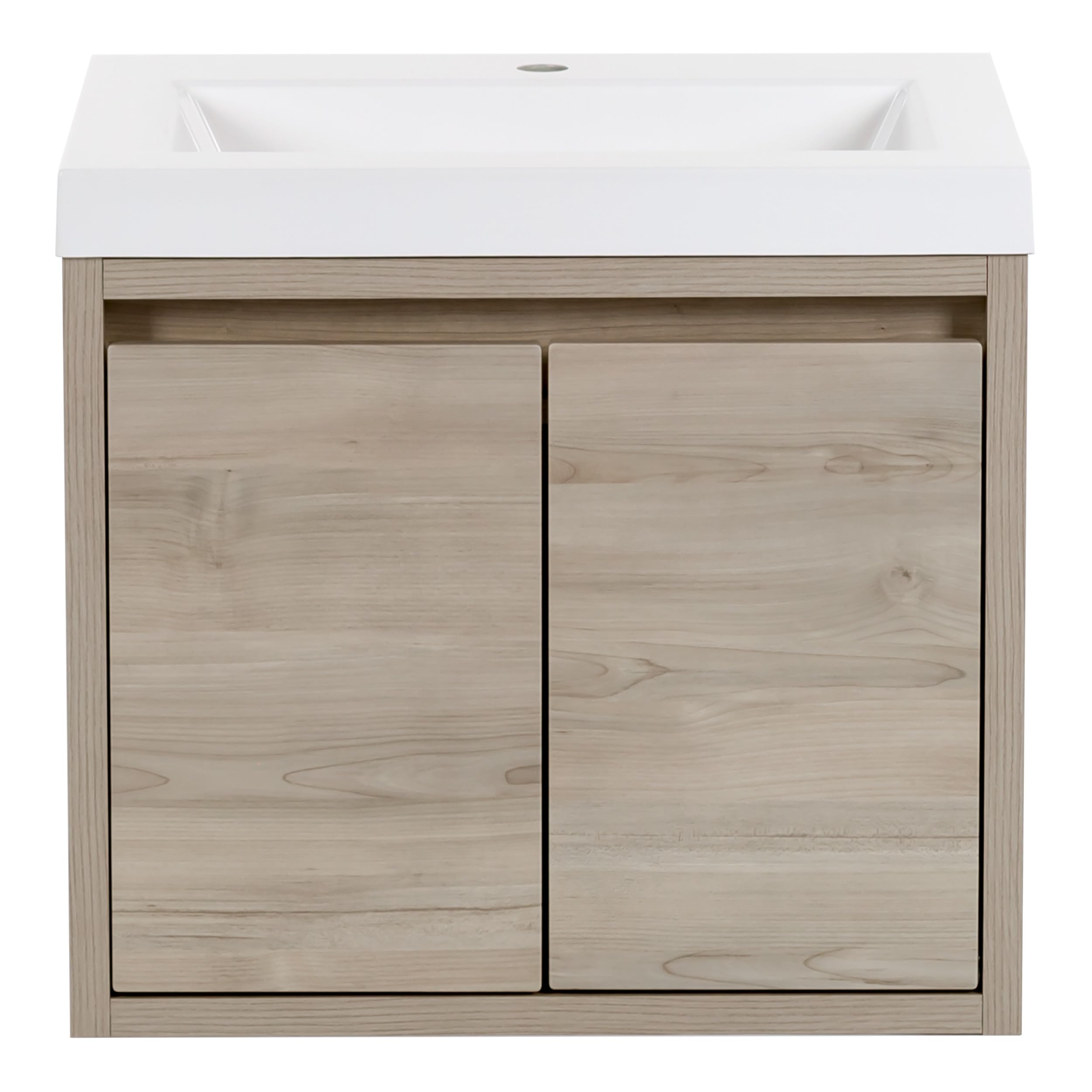Spring Mill Cabinets Kelby 24 Inch Modern Floating Bathroom Vanity with White Single Sink Top, 2 ...