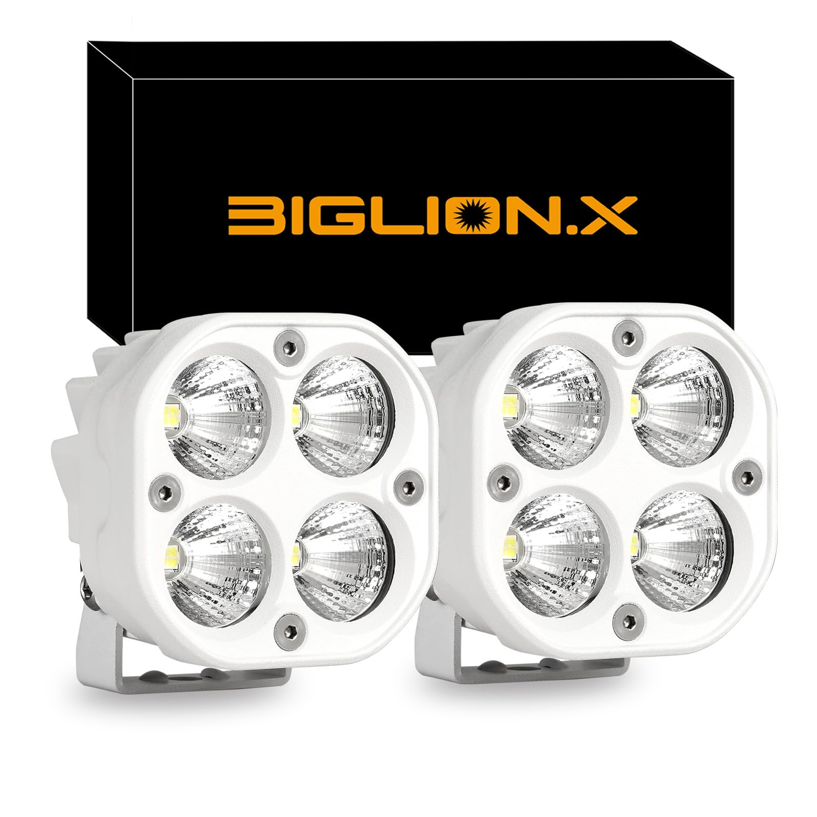 BIGLION.X 3 Inch Pair LED Pods Offroad LED Cubes Light Bar Work Square Waterproof 12V 24V Fit ...