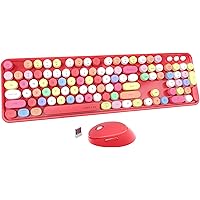 Amazon.com: UBOTIE Colorful Computer Wireless Keyboard Mouse Combos ...