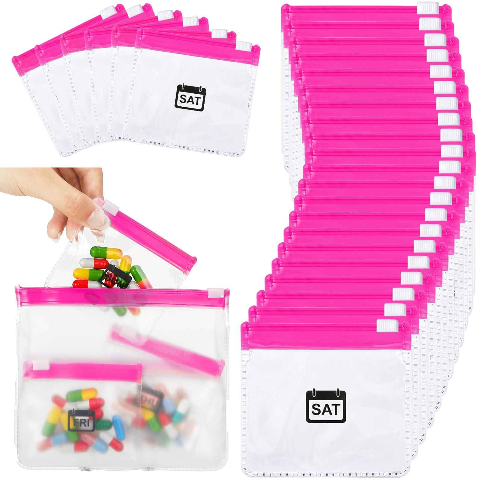 29 Pcs Weekly Pill Pouches Bags Set Monthly Zippered Pill Pouch Set ...