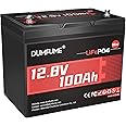Amazon.com: Dumfume 12V 100Ah Mini LiFePO4 Lithium Battery, Built-in 100A BMS,1280Wh, Up to 6000 ...