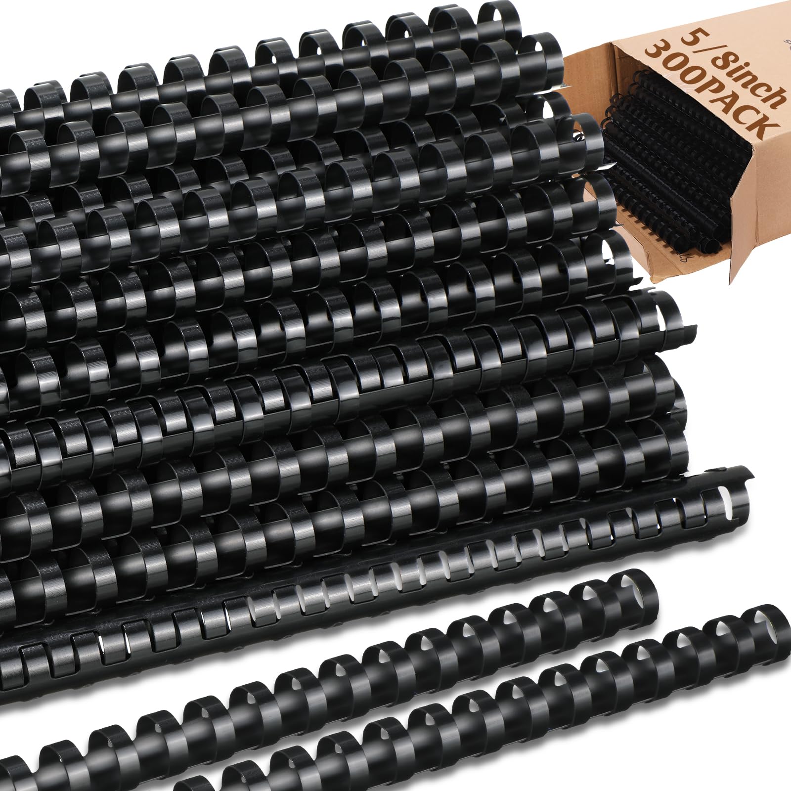 Maitys 300 Pcs Plastic Binding Combs Bulk Comb Binding Ring 19 Ring ...