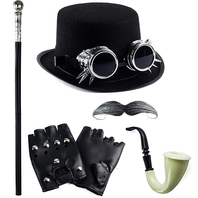 Steampunk Hats for Men | Top Hat, Bowler, Masks