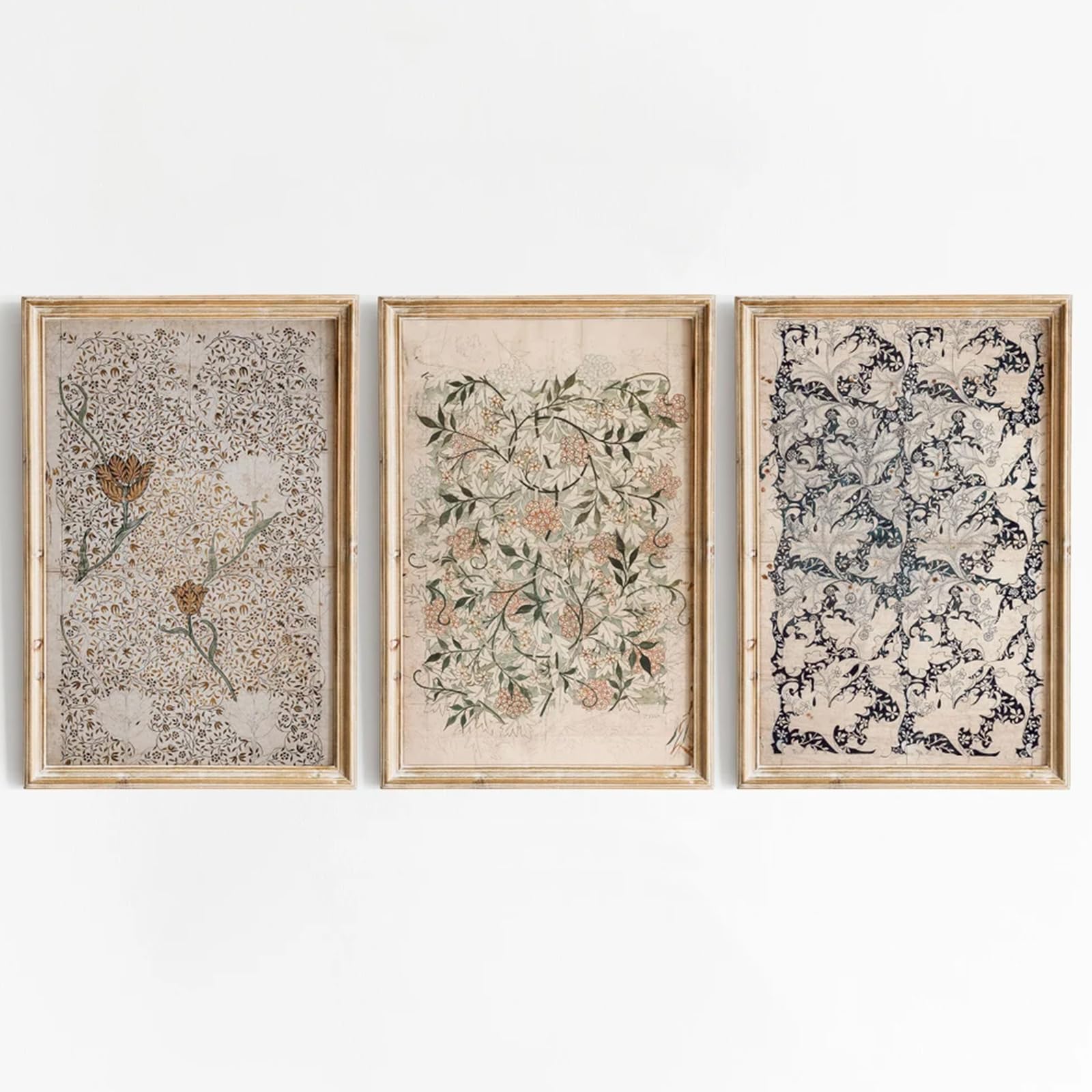 Blue Flower Wall Art Chinoiserie Floral Canvas Wall Decor Botanical ...