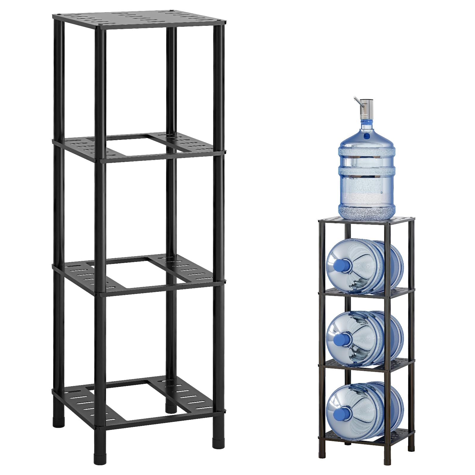 5 Gallon Water Jug Holder with Storage Shelves, 3-Tier Water Bottle ...