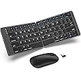 Amazon.com: Foldable Keyboard and Mouse, EDJO Folding Wireless Keyboard Mouse Combo with Phone ...