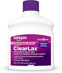 Amazon.com: Amazon Basic Care ClearLax, Polyethylene Glycol 3350 Powder ...