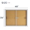 INNOVART Enclosed Bulletin Board 48” x 36”, Lockable Cork Noticeboard with Silver Aluminum Frame ...