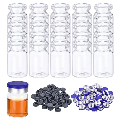 PATIKIL 5ml Glass Vials, 100pcs Glass Vial Small Glass Vials Empty ...