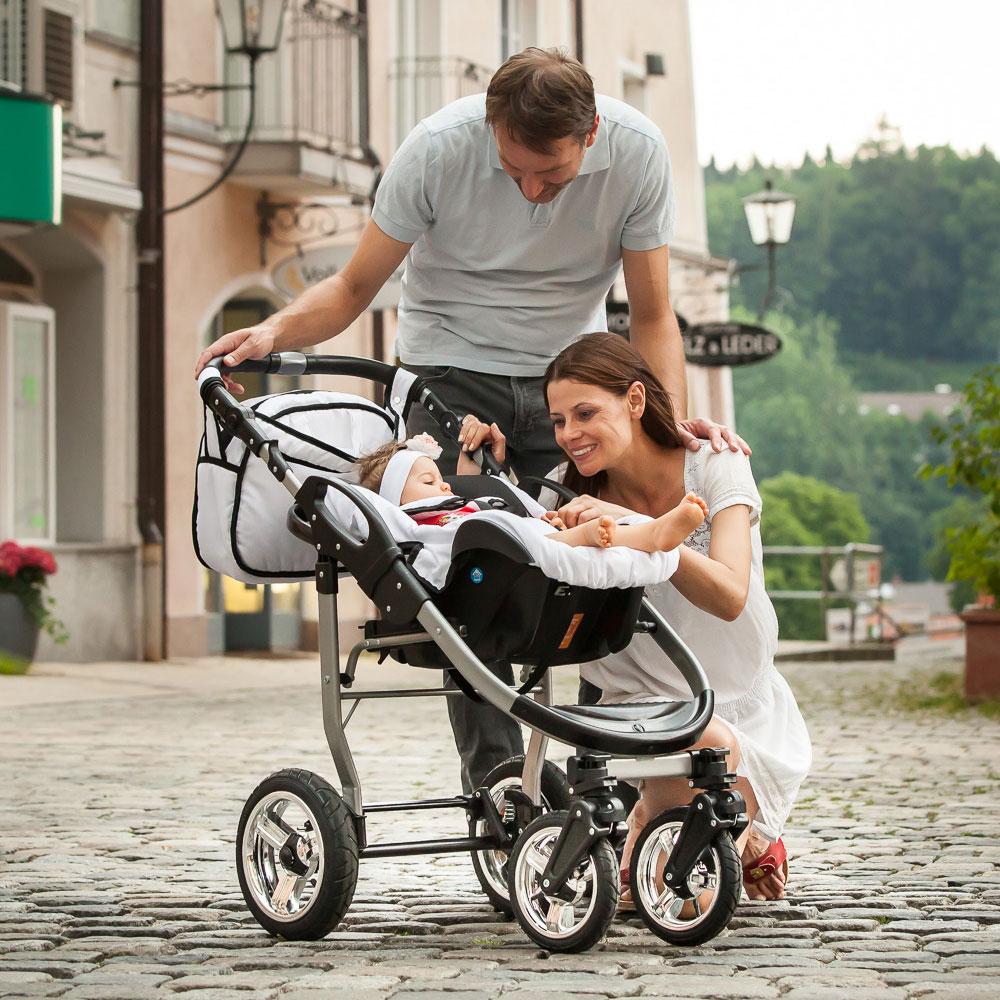 Bergsteiger Capri Kinderwagen 3 in 1 Kombikinderwagen Megaset 10 teilig ...