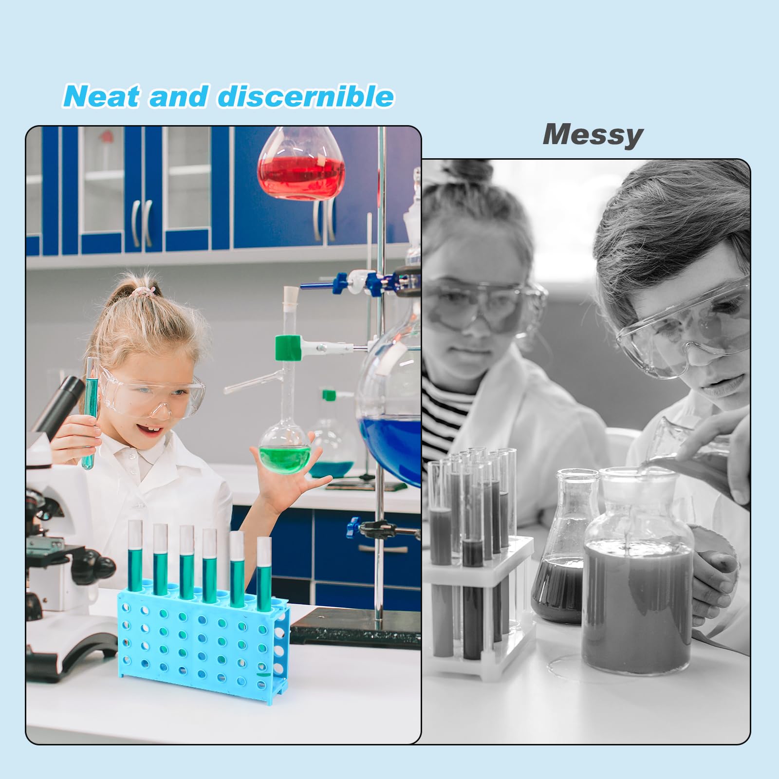 Tioncy 5 Pcs 4 Way Test Tube Rack Holder Plastic Lab Racks Assorted ...