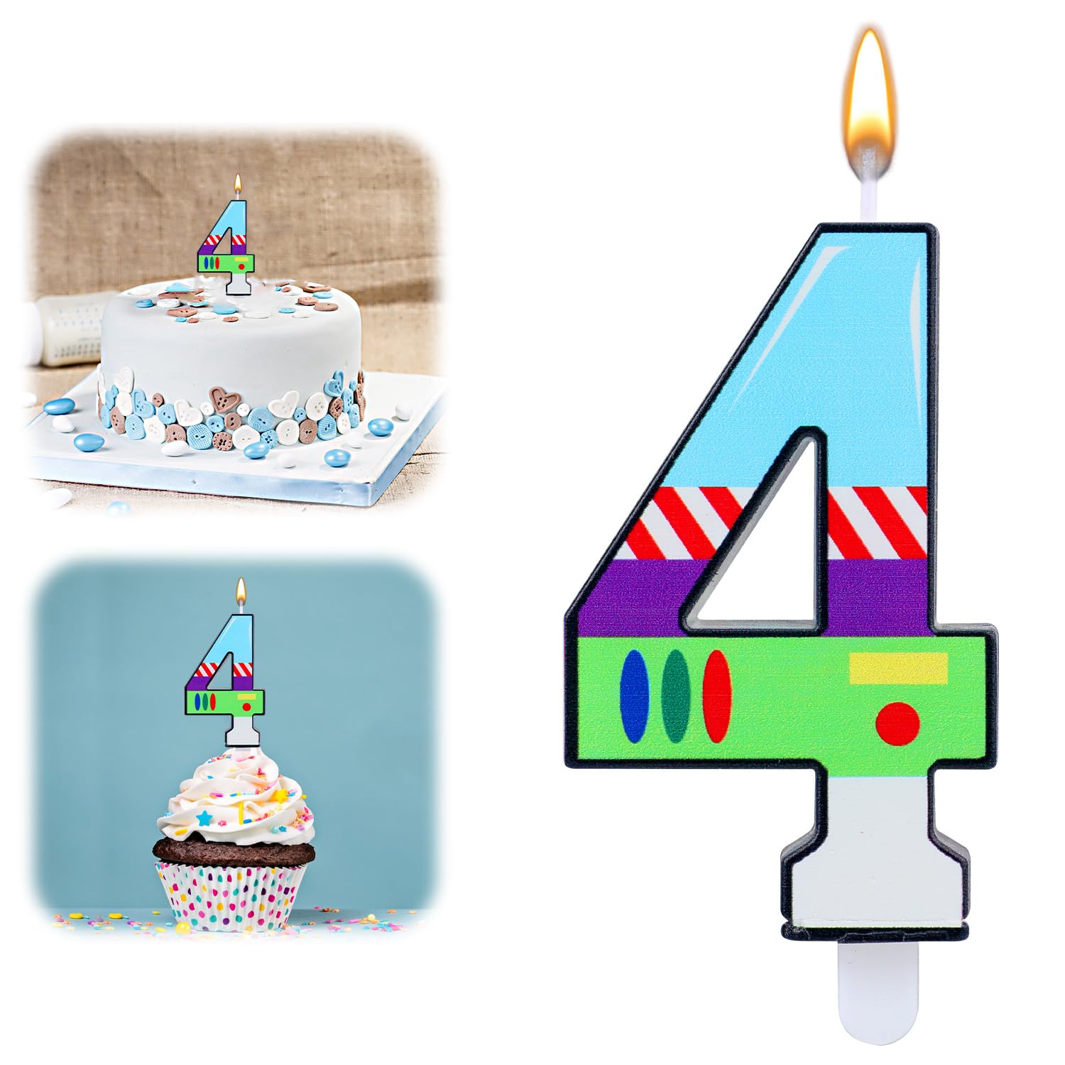 Toy Themed Cartoon Story Birthday Candle, Cartoon Birthday Cake Topper ...
