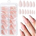 Amazon.com: Lifextol 240PC Nude Almond Press on Nails Medium Fake Nails Press ons, False Acrylic ...