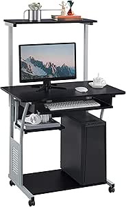 Amazon.com: Topeakmart 3 Tier Computer Desk with Printer Shelf and ...