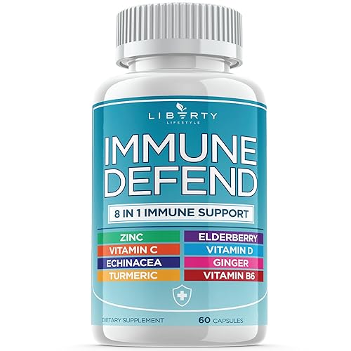 Liberty Lifestyle 8 in 1 Immune Defense Support, Immunity Capsules ...