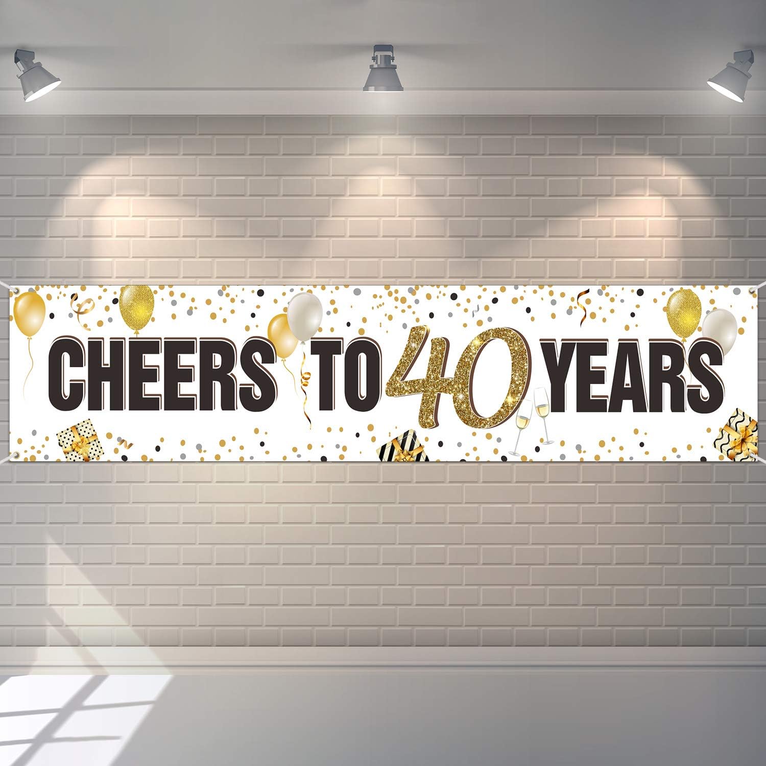 40th Birthday Party Banner Decoration Cheers to 40 Years Banner Sign ...