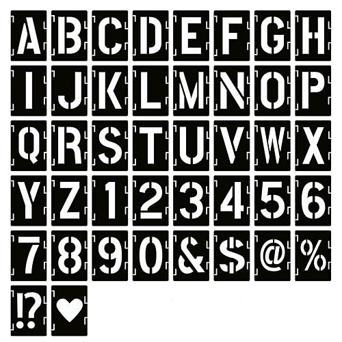 7 Inch Letter Stencils Symbol Numbers Craft Stencils, 42 Pcs Reusable ...
