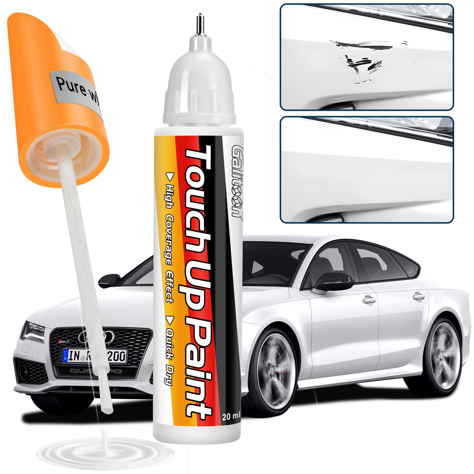 Touch Up Paint for Cars, Scratch Repair, 2-In-1 Touch Up Paint Fill ...