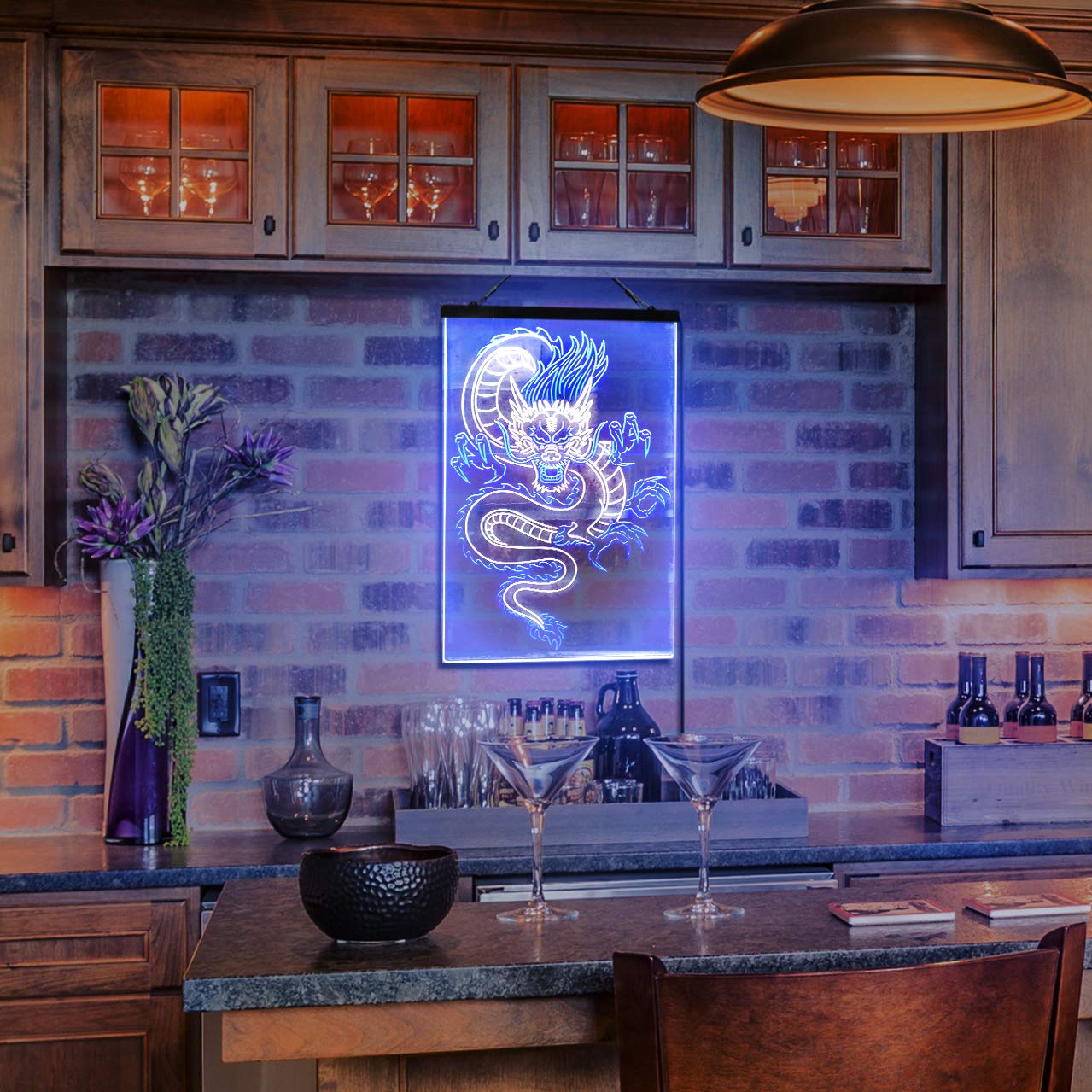 ADVPRO Chinese Dragon Room Display Dual Color LED Neon Sign White ...