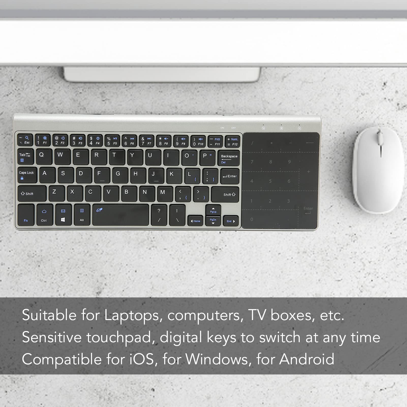 Mua ASHATA Wireless Keyboard, 2.4G Wireless Touch Keyboard with Touchpad Mouse, USB Receiver ...