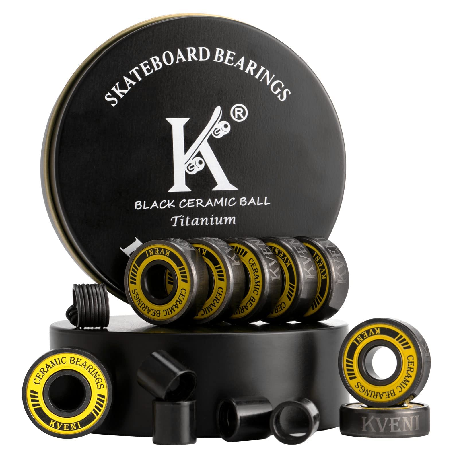 Mua Premium Skateboard Bearings, 608rs Longboard Bearing Black Ceramic ...