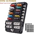 AUSDIN Fuse Box, 12 Way Blade Fuse Box Fuses Included LED Warning ...