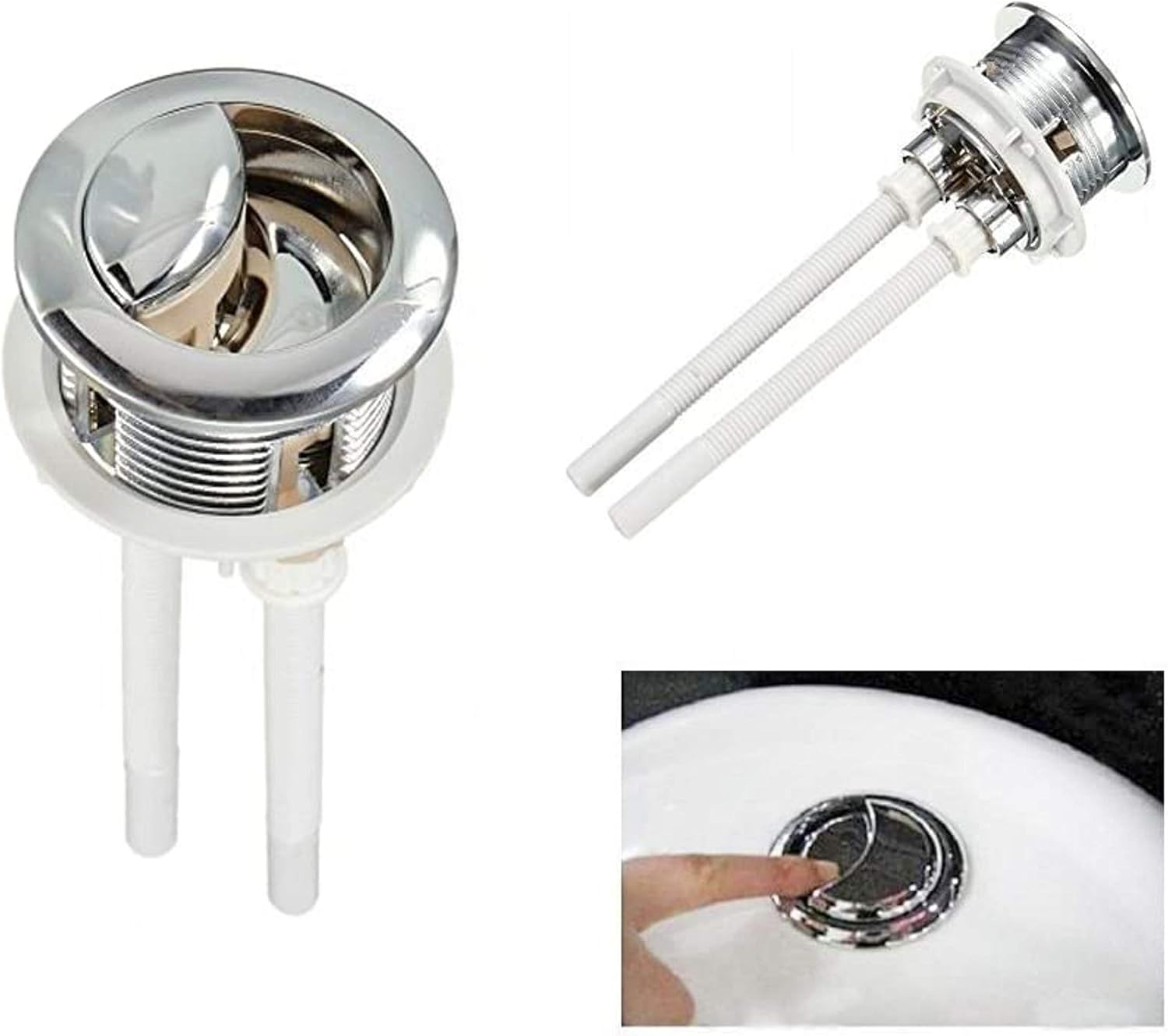 HOUSLER ® 38mm Chrome Dual Flush Toilet Push Button High Pressure ...