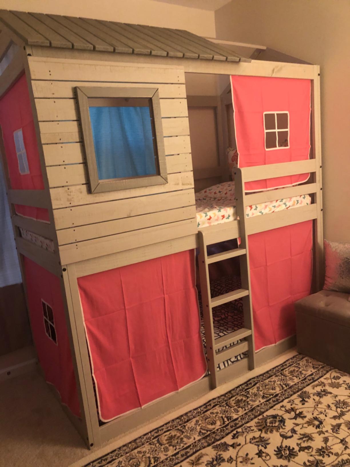 $54/mo - Finance DONCO kids Deer Blind Bunk Loft Bed with Pink Tent ...
