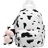 Amazon.com: TENDYCOCO Cow Backpack with Plush Cow Pendant Canvas Cow ...