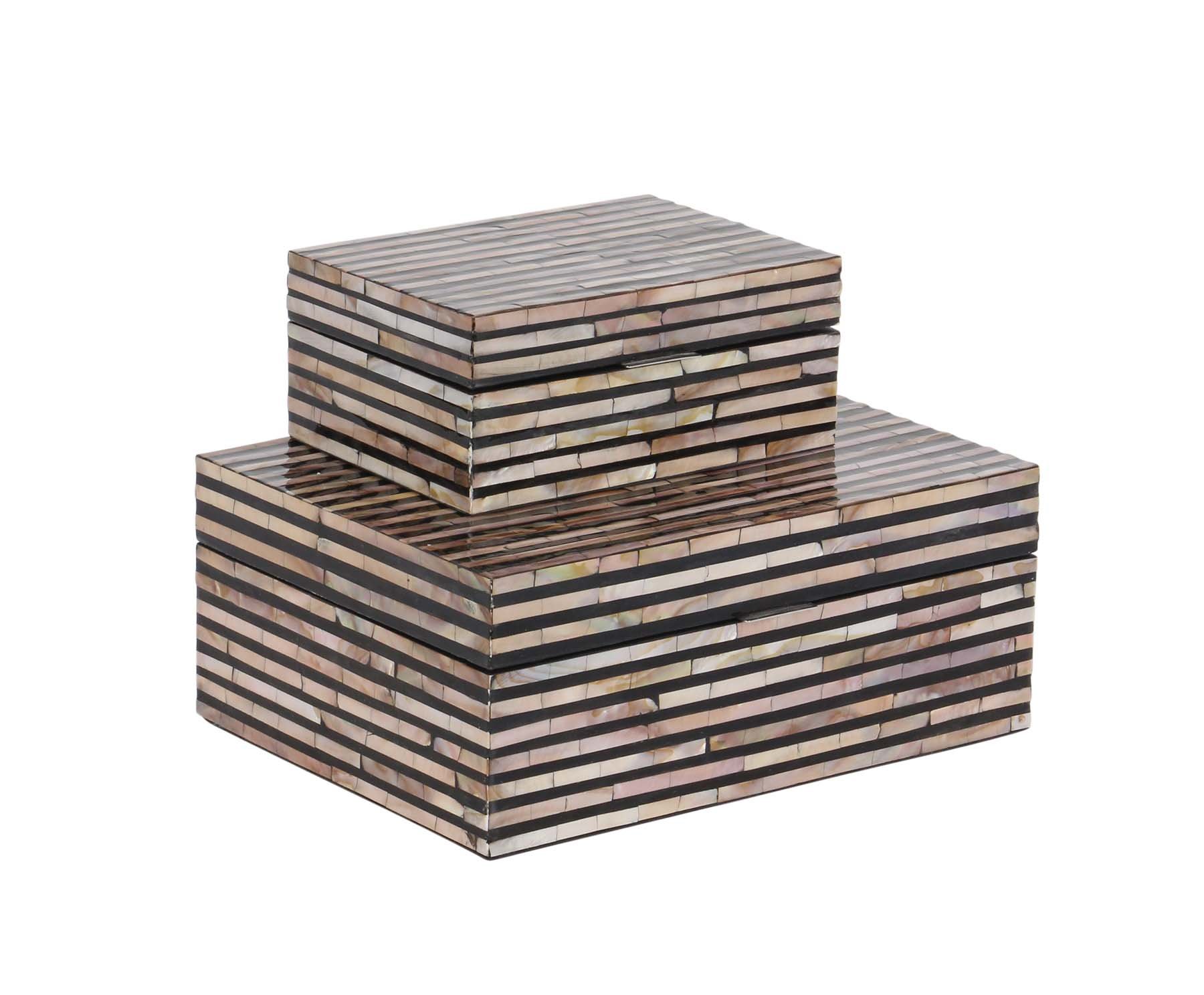 Deco 79 Mother of Pearl Shell Handmade Decorative Box Decorative ...