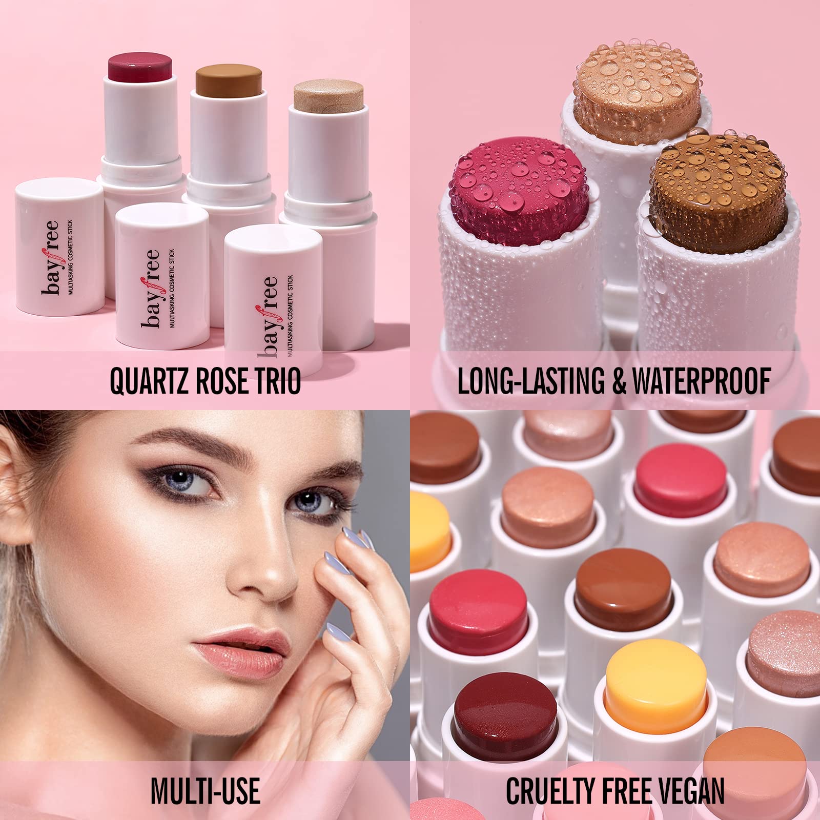 Mua KIMUSE Multi Stick Trio Face Makeup, Cream Blush Stick for Cheeks ...