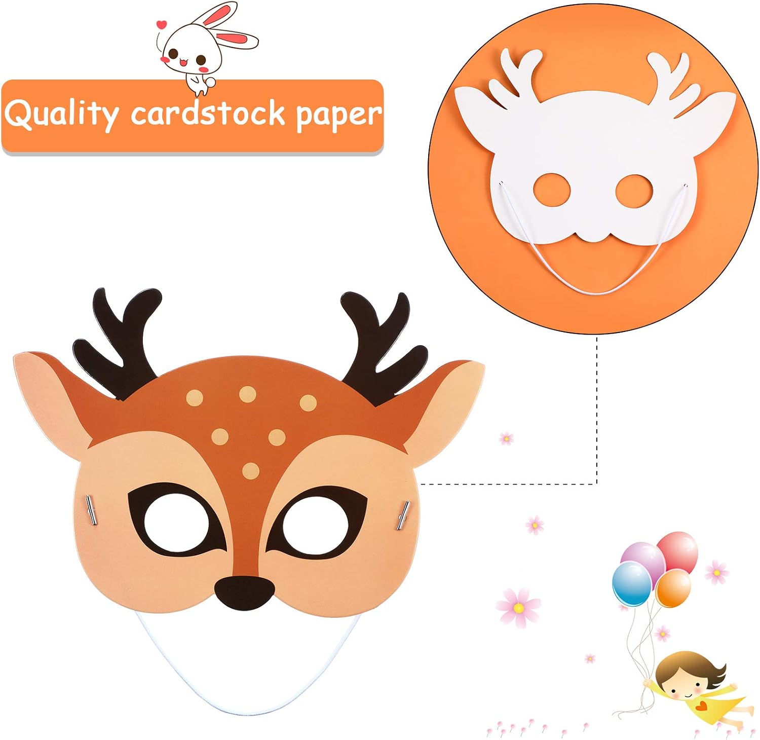 12 Piece Kids Animal Masks Forest Friends Animals Cartoon Masks Jungle ...