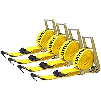Amazon.com: SALUINOKI 4Pack 4 inch Ratchet Straps 4x30 Truck Strap with Flat Hook for Flatbed ...