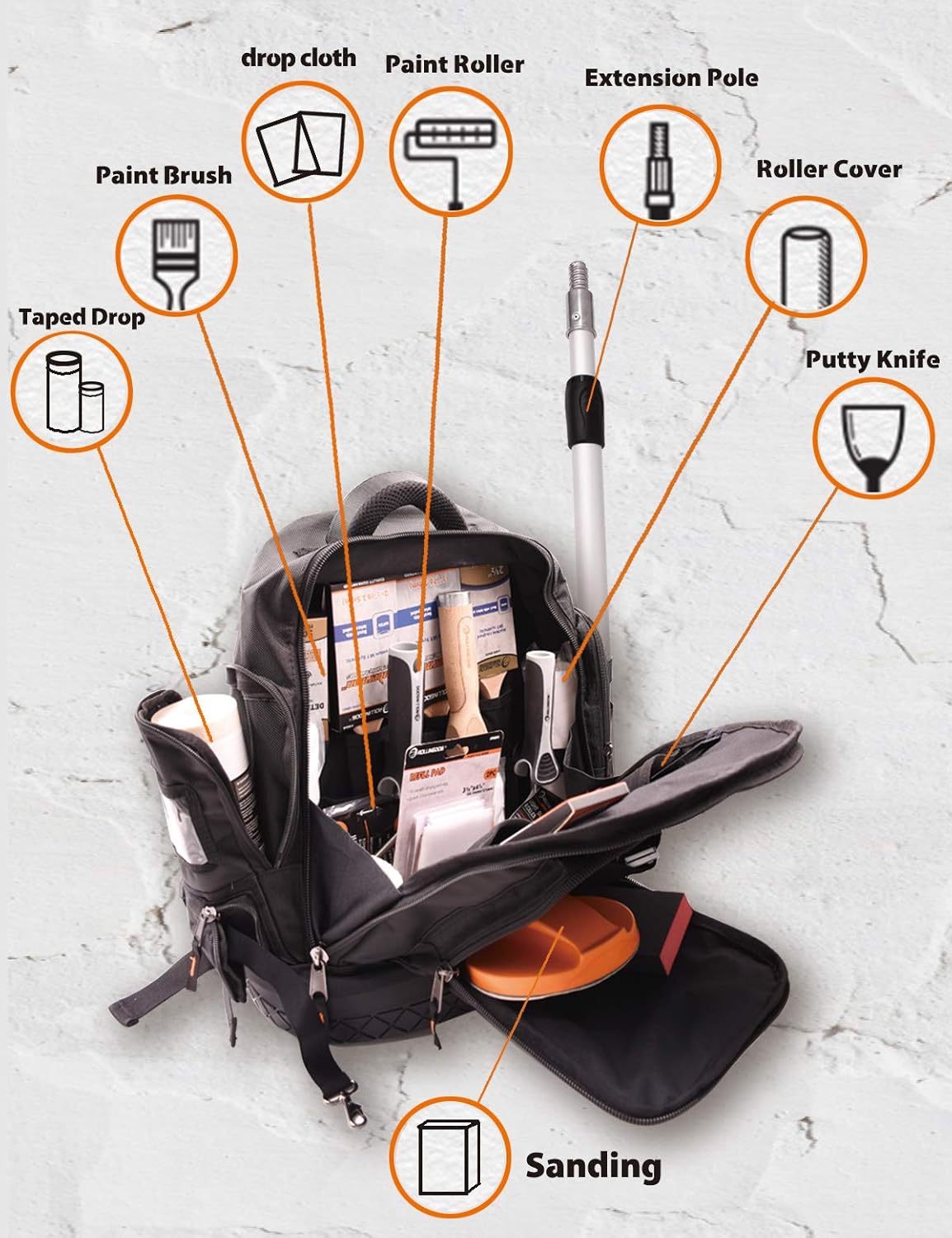 ROLLINGDOG Journeyman Painter’s Tool backpack specialized for a painter ...