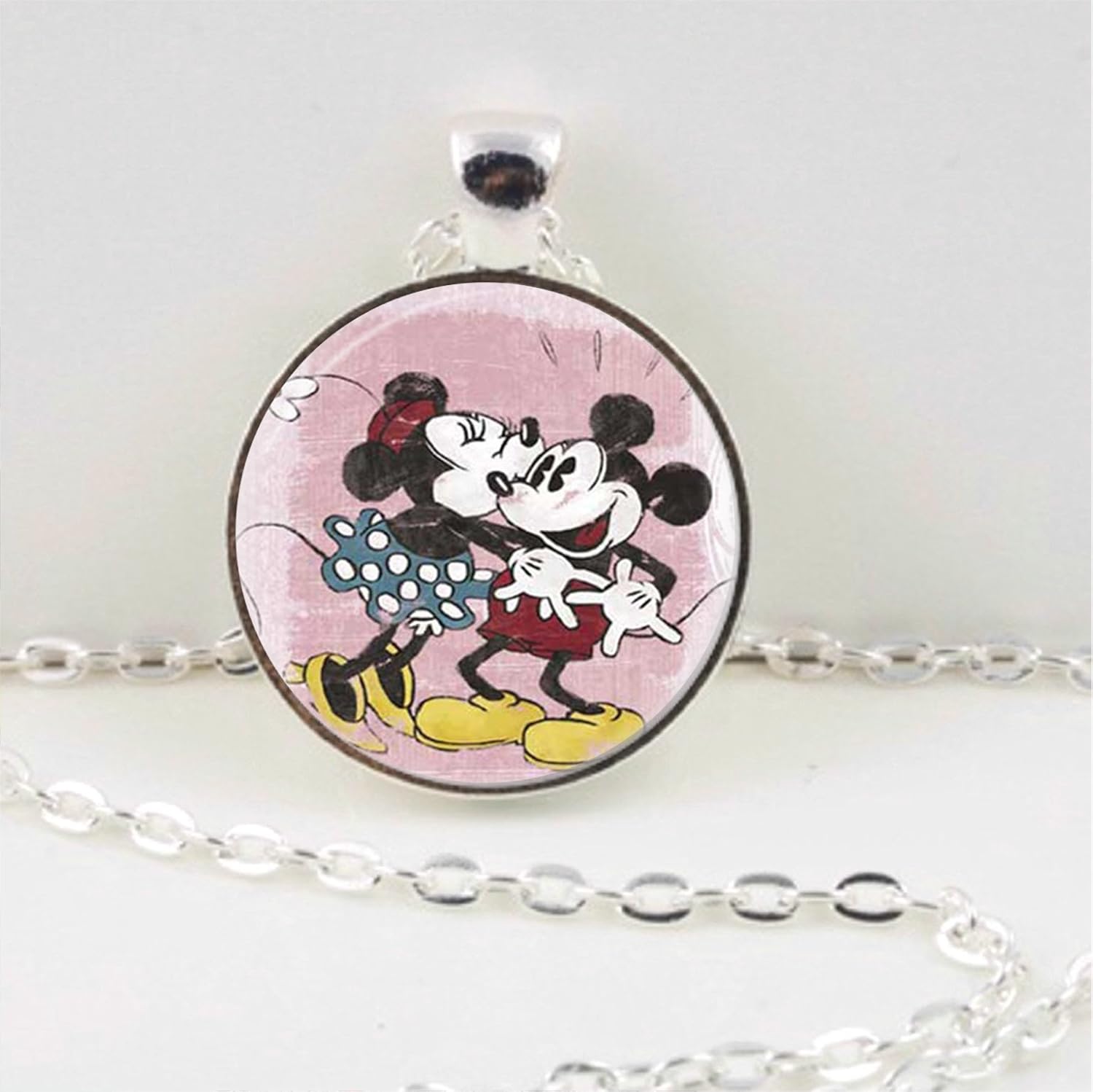 Amazon.com: Vintage Mickey and Minnie pendant: Handmade
