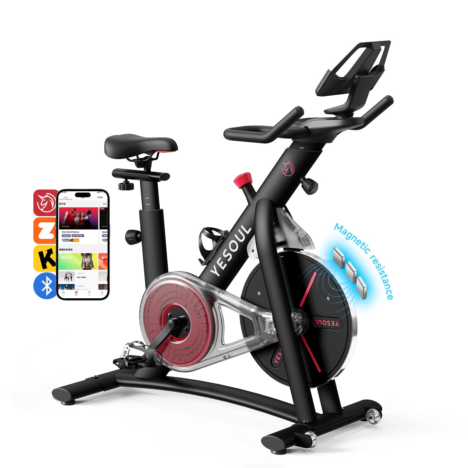 Yesoul S3 Black Exercise Bike For Home Smart White Cycling Bike ...