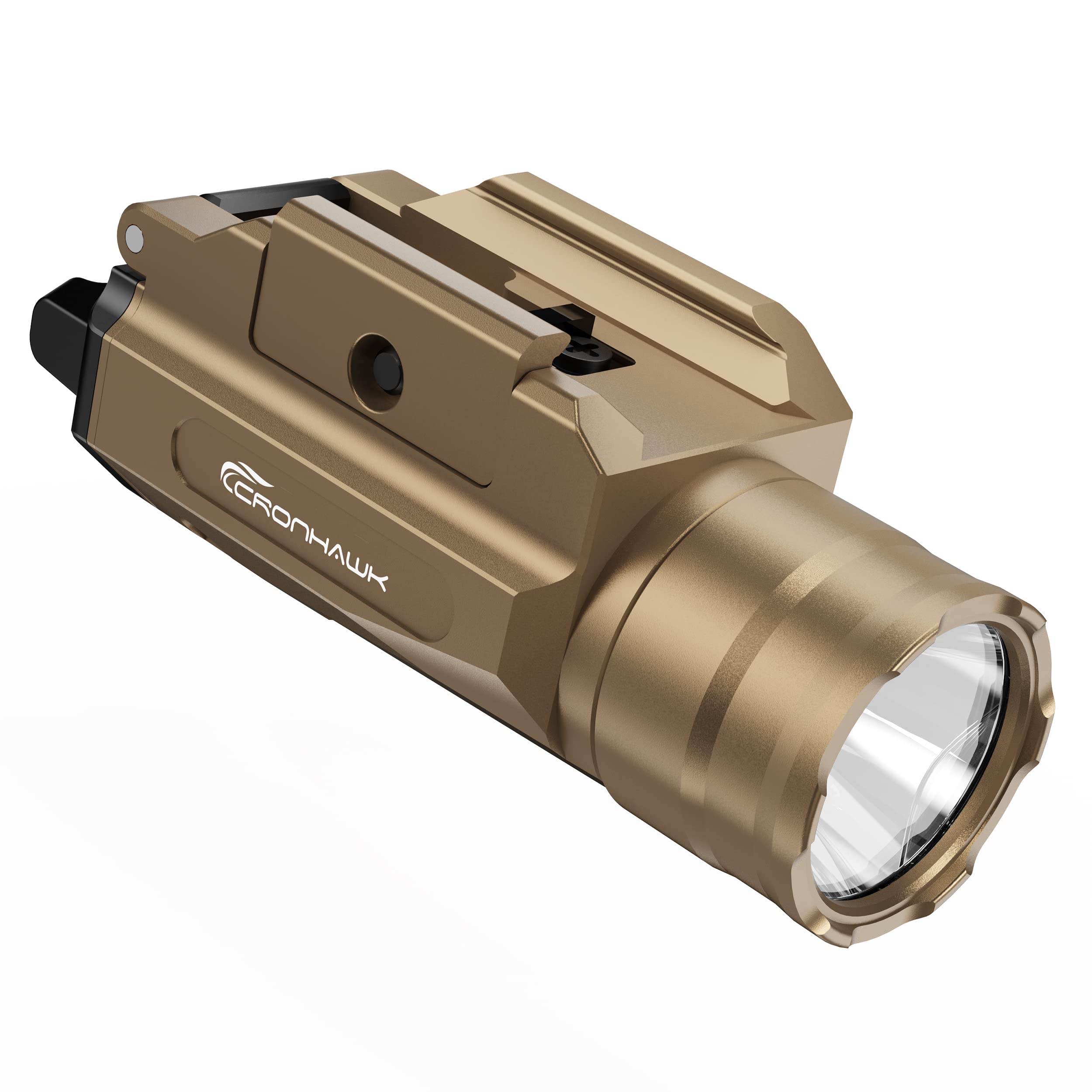 CRONHAWK 1350 Lumen Pistol Light Weapon Rail Mounted Rechargeable Pistol Flashlight for MIL-STD ...