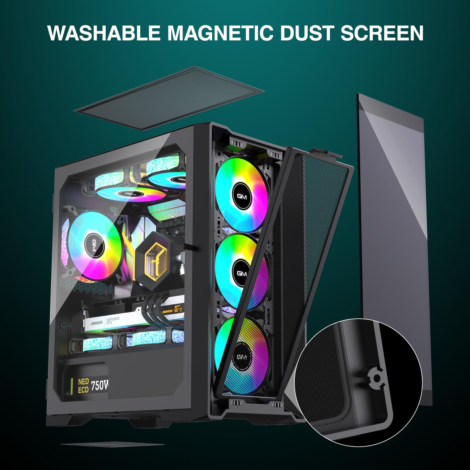 GIM Micro ATX PC Case, Gaming Computer Case With Opening Tempered Glass ...