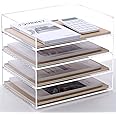 Amazon.com: SANRUI Acrylic Stackable Letter Tray Clear Paper Tray Desk ...