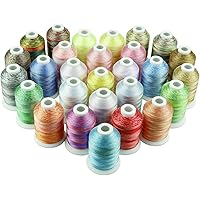 Amazon.com: Simthreads 28 Variegated Color Embroidery Machine Thread ...