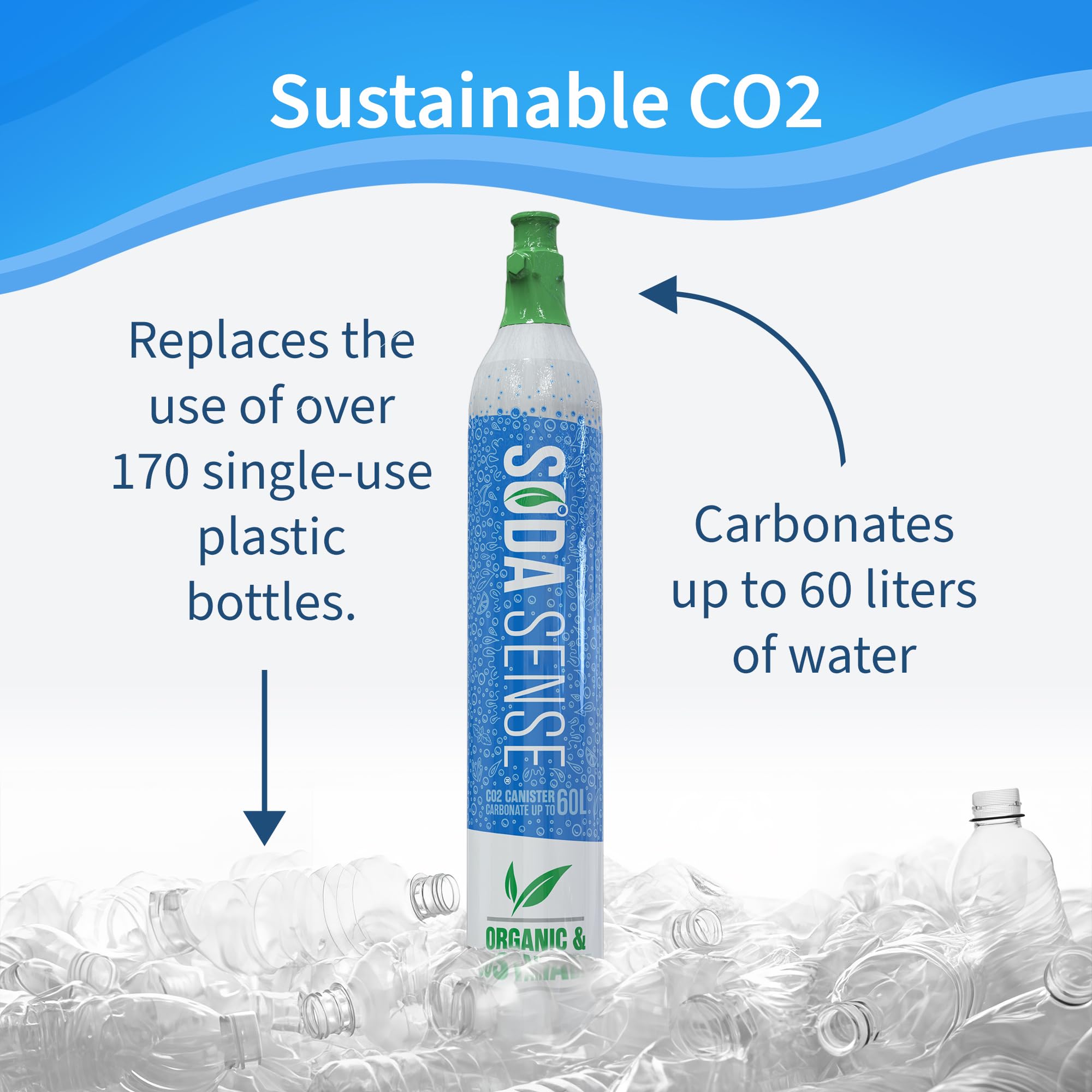 Mua Soda Sense 60L Threaded CO2 1 Pack Canister & Recipe Book Refill ...