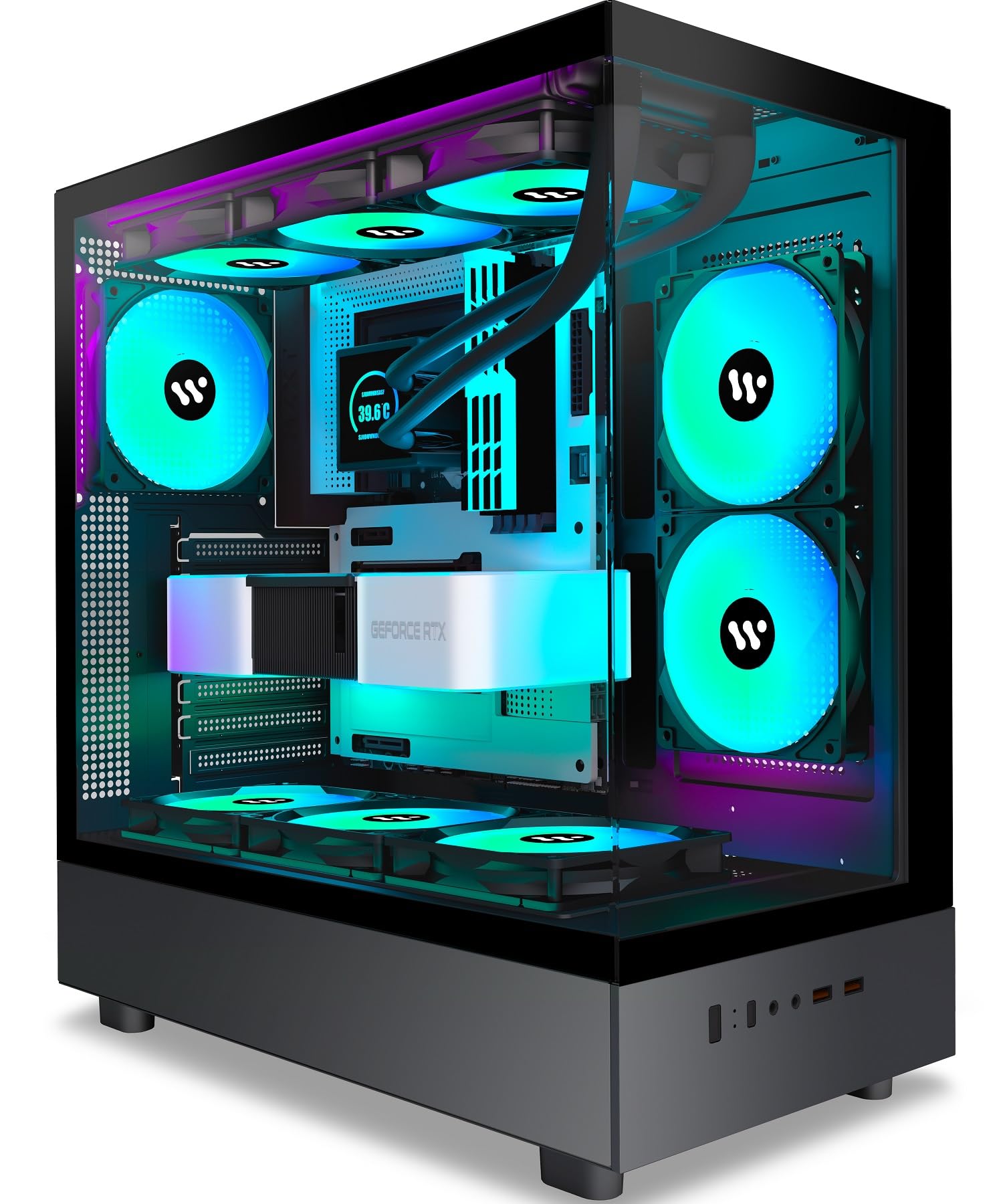 Mua KEDIERS PC CASE ATX 6 PWM ARGB Fans Pre-Installed, USB 3.0 Mid Tower Computer Case with Full ...