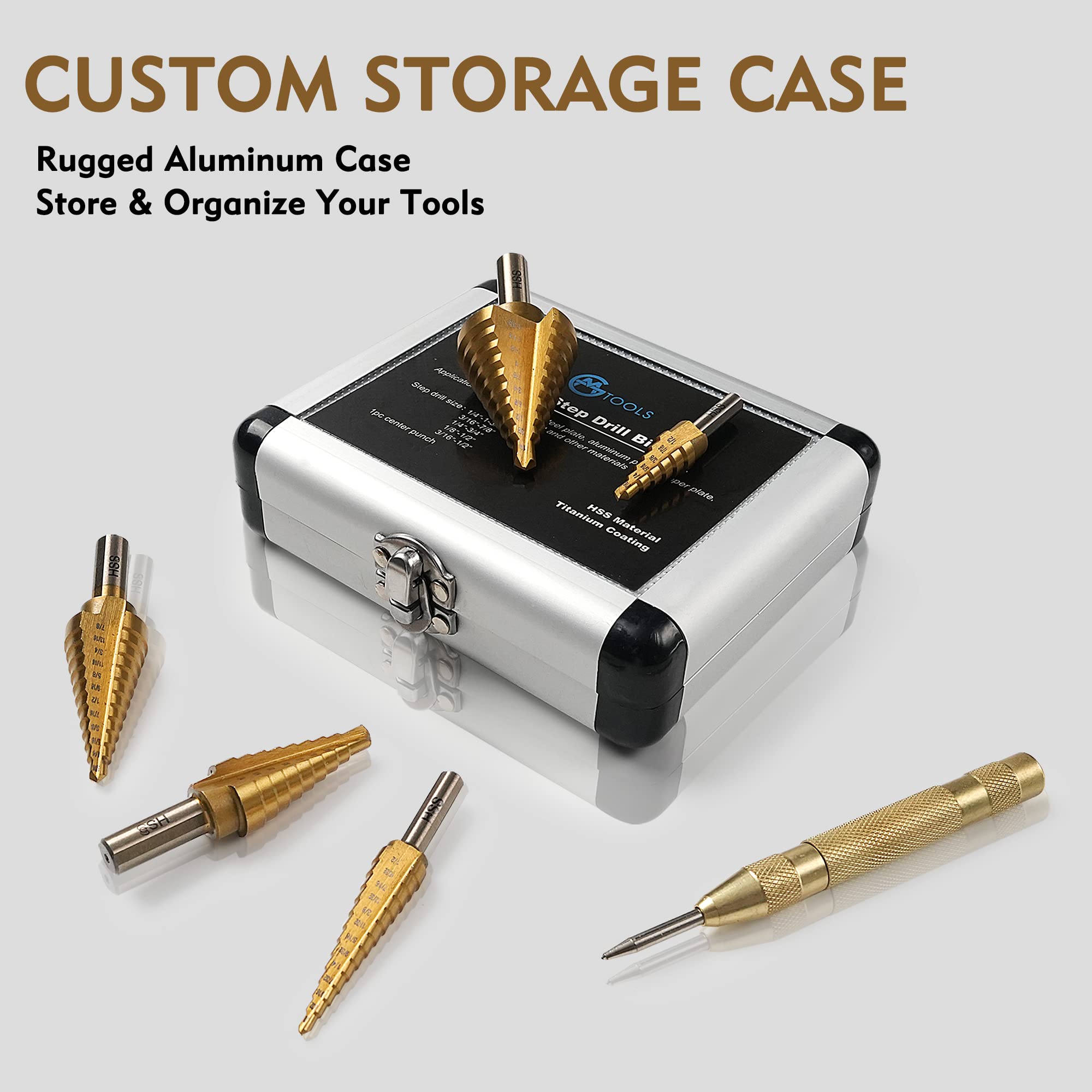 Mua GMTOOLS 6 Pcs Step Drill Bit Set, High Speed Steel Unibit Drill ...