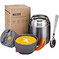 Amazon.com: MAXSO Soup Thermos for Hot Food, 17 oz Stainless Steel ...