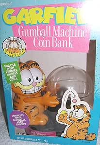 Amazon.com: Garfield Vintage The Cat Gumball Machine Coin Bank: Toys ...