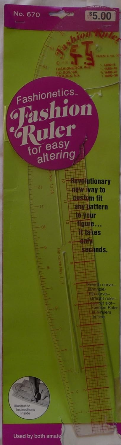 Fashionetics Fashion Ruler For Easy Altering of Patterns, Four Rulers ...
